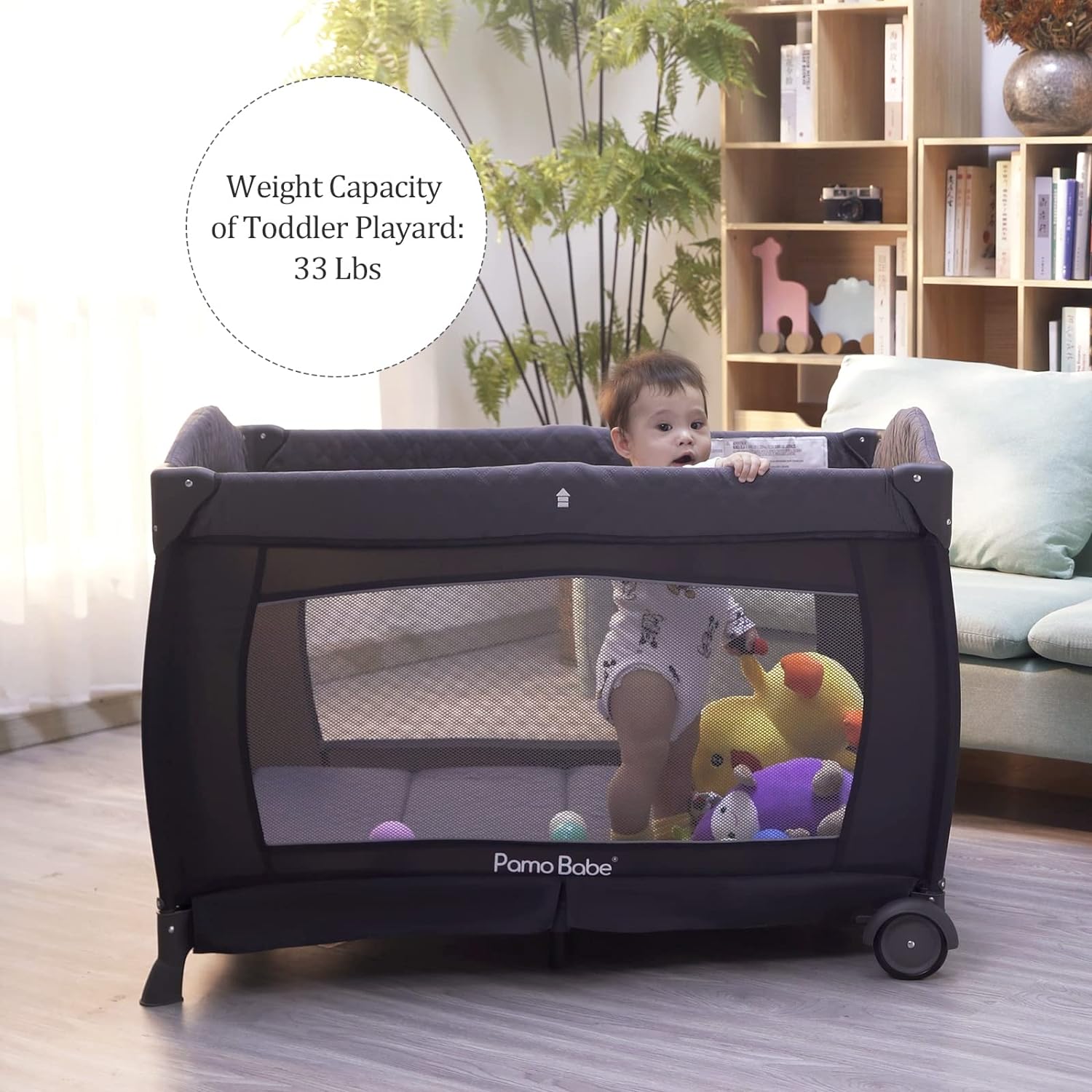 Pamo Babe Playard Deluxe Nursery Center, Foldable Playpen for Baby & T ...