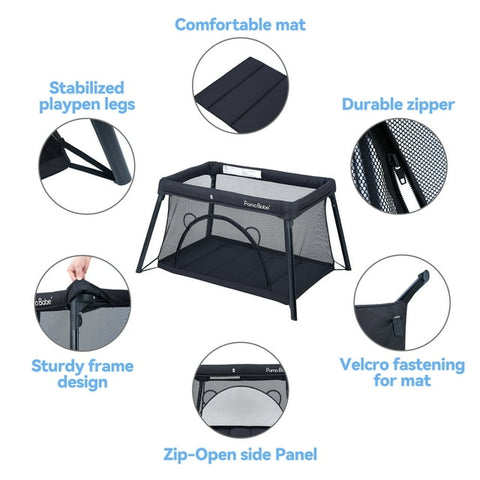 Pamo Babe Unisex Travel Crib for Toddler, Portable Crib for Baby Trave ...